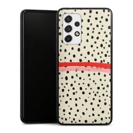 DeinDesign Galaxy A53 5G Handy Silikon H&uuml;lle Case schwarz Handyh&uuml;lle Stripes Kunst Points