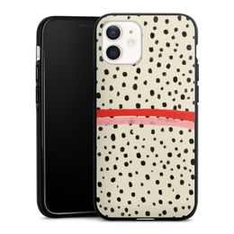 DeinDesign iPhone 12 Handy Silikon H&uuml;lle Case schwarz Handyh&uuml;lle Stripes Points Kunst