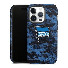 DeinDesign iPhone 14 Pro Handy Panzer Handyh&uuml;lle robuste Outdoor H&uuml;lle Schutzh&uuml;lle matt Flag Hertha Bsc Logo Tough Case