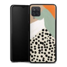 DeinDesign Galaxy A12 Handy Silikon H&uuml;lle Case schwarz Handyh&uuml;lle Abstract Kunst Boho