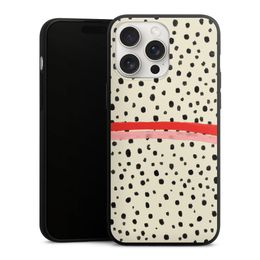 DeinDesign iPhone 15 Pro Max Handy Premium Silikon H&uuml;lle Handyh&uuml;lle schwarz Case Stripes Points Kunst Silikon Premium Case