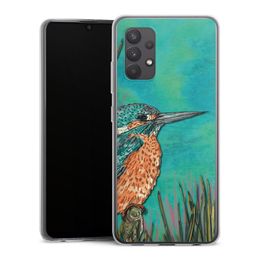 DeinDesign Galaxy A32 4G Handy Silikon H&uuml;lle Case transparent Handyh&uuml;lle Painting Bird Animals Silikon Case