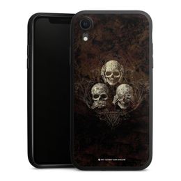 DeinDesign iPhone Xr Handy Premium Silikon H&uuml;lle Handyh&uuml;lle schwarz Case Gothic Art Skulls Silikon Premium Case