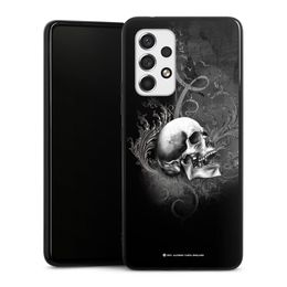 DeinDesign Galaxy A53 5G Handy Silikon H&uuml;lle Case schwarz Handyh&uuml;lle Gothic Skulls Skull