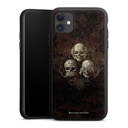 DeinDesign iPhone 11 Handy Premium Silikon H&uuml;lle Handyh&uuml;lle schwarz Case Gothic Art Skulls Silikon Premium Case