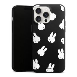 DeinDesign iPhone 15 Pro Max Handy Premium Silikon H&uuml;lle Handyh&uuml;lle schwarz Case Muster Miffy Transparent Silikon Premium Case