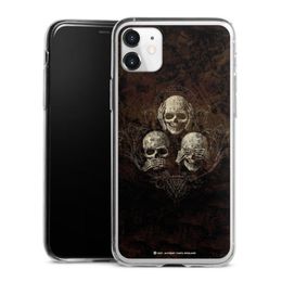 DeinDesign iPhone 11 Handy Slim Case Silikon Handyh&uuml;lle transparent H&uuml;lle extra d&uuml;nn Gothic Art Skulls Silikon Slim Case