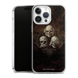 DeinDesign iPhone 14 Pro Max Handy Silikon H&uuml;lle Case transparent Handyh&uuml;lle Gothic Art Skulls Silikon Case