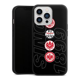 DeinDesign iPhone 13 Pro Handy Premium Silikon H&uuml;lle Handyh&uuml;lle schwarz Case Eagle Logo Eintracht Frankfurt Silikon Premium Case