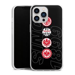 DeinDesign iPhone 13 Pro Handy Silikon H&uuml;lle Case wei&szlig; Handyh&uuml;lle Eagle Logo Eintracht Frankfurt Silikon Case