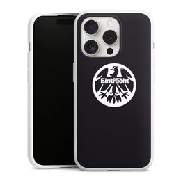 DeinDesign iPhone 15 Pro Handy Silikon Hülle Case weiß Handyhülle Eagle Eintracht Frankfurt Logo Silikon Case