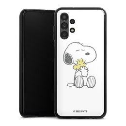 DeinDesign Galaxy A13 4G Handy Silikon H&uuml;lle Case schwarz Handyh&uuml;lle Snoopy Love Peanuts