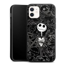 DeinDesign iPhone 12 mini Handy Premium Silikon H&uuml;lle Handyh&uuml;lle schwarz Case Disney Nightmare Before Christmas Halloween Silikon Premium Case