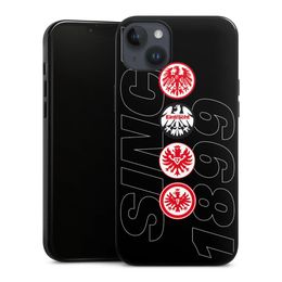 DeinDesign iPhone 14 Plus Handy Silikon H&uuml;lle Case schwarz Handyh&uuml;lle Eagle Logo Eintracht Frankfurt