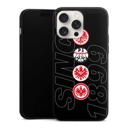 DeinDesign iPhone 15 Pro Max Handy Premium Silikon H&uuml;lle Handyh&uuml;lle schwarz Case Eagle Logo Eintracht Frankfurt Silikon Premium Case