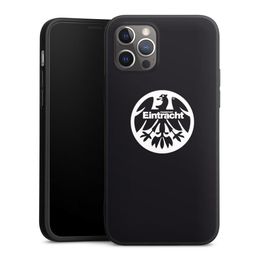 DeinDesign iPhone 12 Pro Handy Premium Silikon H&uuml;lle Handyh&uuml;lle schwarz Case Logo Eintracht Frankfurt Eagle Silikon Premium Case
