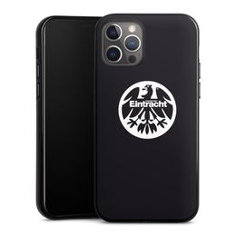 DeinDesign iPhone 12 Pro Handy Silikon H&uuml;lle Case schwarz Handyh&uuml;lle Logo Eintracht Frankfurt Eagle