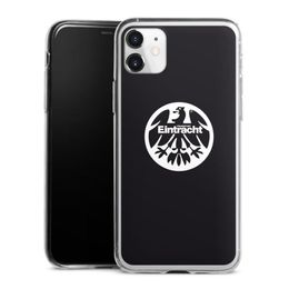 DeinDesign iPhone 11 Handy Slim Case Silikon Handyh&uuml;lle transparent H&uuml;lle extra d&uuml;nn Logo Eintracht Frankfurt Eagle Silikon Slim Case