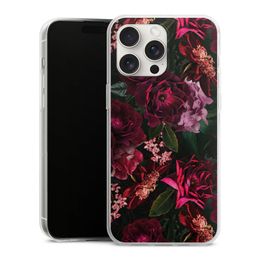 DeinDesign iPhone 15 Pro Max Handy Silikon H&uuml;lle Case transparent Handyh&uuml;lle Flowers Blossom Rose Silikon Case