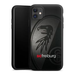 DeinDesign iPhone 11 Handy Premium Silikon H&uuml;lle Handyh&uuml;lle schwarz Case Sc Freiburg Official Licensed Product Metallic Look Silikon Premium Case