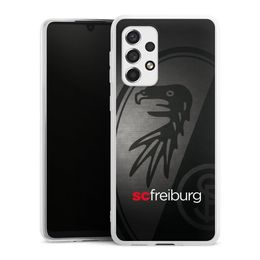 DeinDesign Galaxy A33 5G Handy Silikon H&uuml;lle Case transparent Handyh&uuml;lle Sc Freiburg Official Licensed Product Metallic Look Silikon Case
