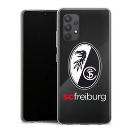 DeinDesign Galaxy A32 4G Handy Silikon H&uuml;lle Case transparent Handyh&uuml;lle Sc Freiburg Lettering Logo Silikon Case