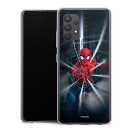DeinDesign Galaxy A32 4G Handy Silikon H&uuml;lle Case transparent Handyh&uuml;lle Kinofilm Marvel Spiderman Silikon Case