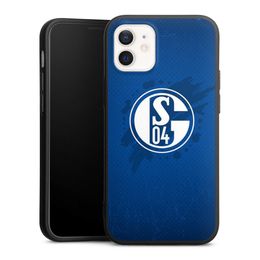 DeinDesign iPhone 12 mini Handy Premium Silikon H&uuml;lle Handyh&uuml;lle schwarz Case Official Licensed Product Fc Schalke 04 Schalke 04 Silikon Premium Case