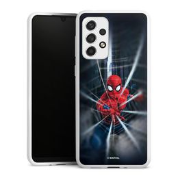 DeinDesign Galaxy A33 5G Handy Silikon H&uuml;lle Case wei&szlig; Handyh&uuml;lle Spiderman Marvel Kinofilm Silikon Case