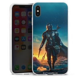 DeinDesign iPhone Xs Max Handy Silikon H&uuml;lle Case transparent Handyh&uuml;lle Star Wars The Mandalorian Sunset Silikon Case