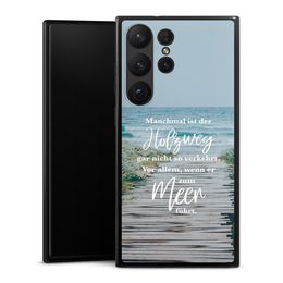 DeinDesign Galaxy S23 Ultra Handy Silikon H&uuml;lle Case schwarz Handyh&uuml;lle Spruch Beach Statement
