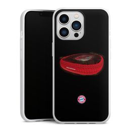 DeinDesign iPhone 13 Pro Handy Silikon H&uuml;lle Case wei&szlig; Handyh&uuml;lle Fc Bayern M&uuml;nchen Fcb Official Licensed Product Stadium Silikon Case