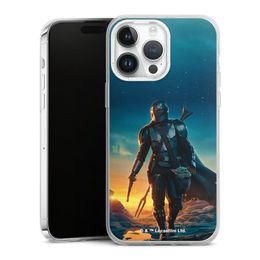 DeinDesign iPhone 14 Pro Max Handy Silikon H&uuml;lle Case transparent Handyh&uuml;lle Star Wars The Mandalorian Sunset Silikon Case