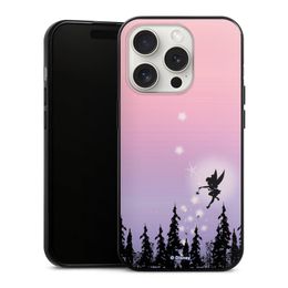 DeinDesign iPhone 15 Pro Handy Slim Case extra d&uuml;nn Silikon Handyh&uuml;lle schwarz H&uuml;lle Tinkerbells Official Licensed Product Disney Silikon Slim Case