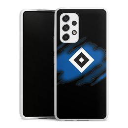 DeinDesign Galaxy A53 5G Handy Silikon H&uuml;lle Case wei&szlig; Handyh&uuml;lle Official Licensed Product Hsv Hamburger Sv Silikon Case