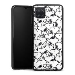 DeinDesign Galaxy A12 Handy Silikon H&uuml;lle Case schwarz Handyh&uuml;lle Muster Snoopy Peanuts