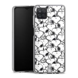 DeinDesign Galaxy A12 Handy Silikon H&uuml;lle Case transparent Handyh&uuml;lle Peanuts Snoopy Muster Silikon Case