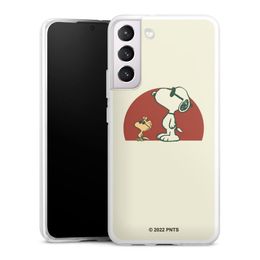 DeinDesign Galaxy S22+ Handy Silikon H&uuml;lle Case transparent Handyh&uuml;lle Snoopy Official Licensed Product Kindheit Silikon Case