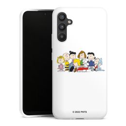 DeinDesign Galaxy A34 5G Handy Silikon H&uuml;lle Case wei&szlig; Handyh&uuml;lle Merchandise Peanuts Kindheit Silikon Case