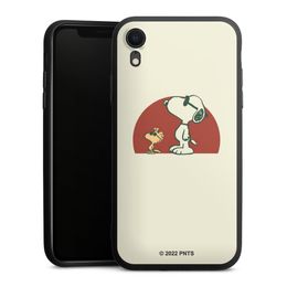 DeinDesign iPhone Xr Handy Premium Silikon H&uuml;lle Handyh&uuml;lle schwarz Case Snoopy Official Licensed Product Kindheit Silikon Premium Case