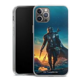 DeinDesign iPhone 12 Pro Max Handy Silikon H&uuml;lle Case transparent Handyh&uuml;lle Star Wars The Mandalorian Sunset Silikon Case