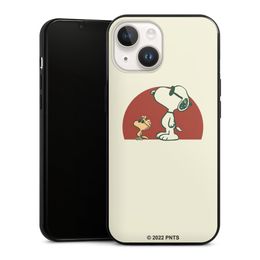 DeinDesign iPhone 14 Handy Slim Case extra d&uuml;nn Silikon Handyh&uuml;lle schwarz H&uuml;lle Snoopy Official Licensed Product Kindheit Silikon Slim Case