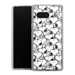 DeinDesign Google Pixel 7 Handy Silikon H&uuml;lle Case transparent Handyh&uuml;lle Peanuts Snoopy Muster Silikon Case