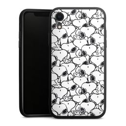DeinDesign iPhone Xr Handy Premium Silikon H&uuml;lle Handyh&uuml;lle schwarz Case Peanuts Snoopy Muster Silikon Premium Case