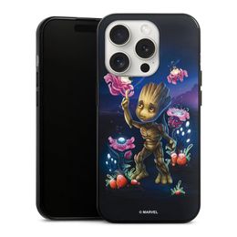 DeinDesign iPhone 15 Pro Handy Slim Case extra d&uuml;nn Silikon Handyh&uuml;lle schwarz H&uuml;lle Baby Groot Marvel Guardians Of The Galaxy Silikon Slim Case