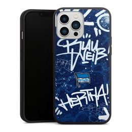 DeinDesign iPhone 13 Pro Max Handy Premium Silikon H&uuml;lle Handyh&uuml;lle schwarz Case Official Licensed Product Hertha Bsc Graffiti Silikon Premium Case
