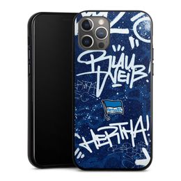 DeinDesign iPhone 12 Pro Handy Silikon H&uuml;lle Case schwarz Handyh&uuml;lle Official Licensed Product Hertha Bsc Graffiti