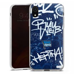 DeinDesign iPhone Xr Handy Silikon H&uuml;lle Case transparent Handyh&uuml;lle Official Licensed Product Hertha Bsc Graffiti Silikon Case
