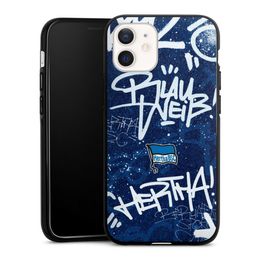 DeinDesign iPhone 12 Handy Silikon H&uuml;lle Case schwarz Handyh&uuml;lle Hertha Bsc Graffiti Official Licensed Product