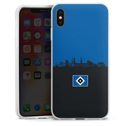 DeinDesign iPhone Xs Max Handy Silikon H&uuml;lle Case transparent Handyh&uuml;lle Hsv Skyline Hamburg Silikon Case